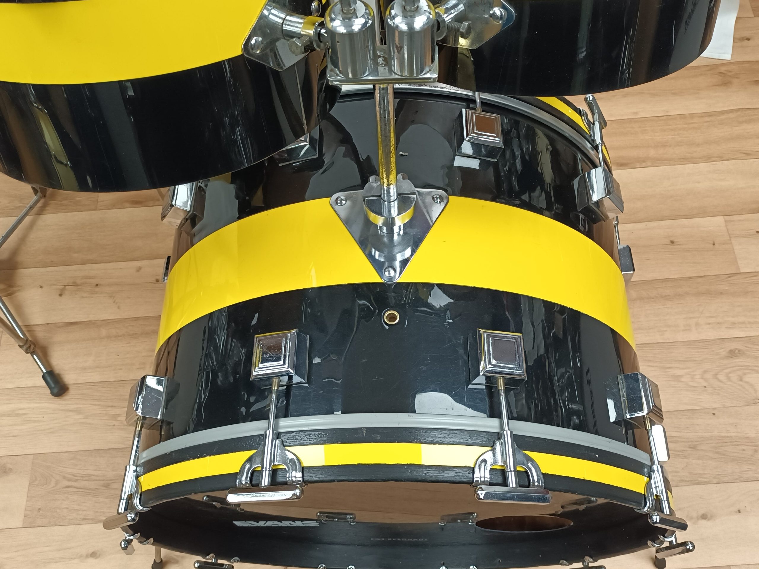 Vintage Eddie Ryan Large Custom Drum Kit Blue Yellow 12 13 14 15 16